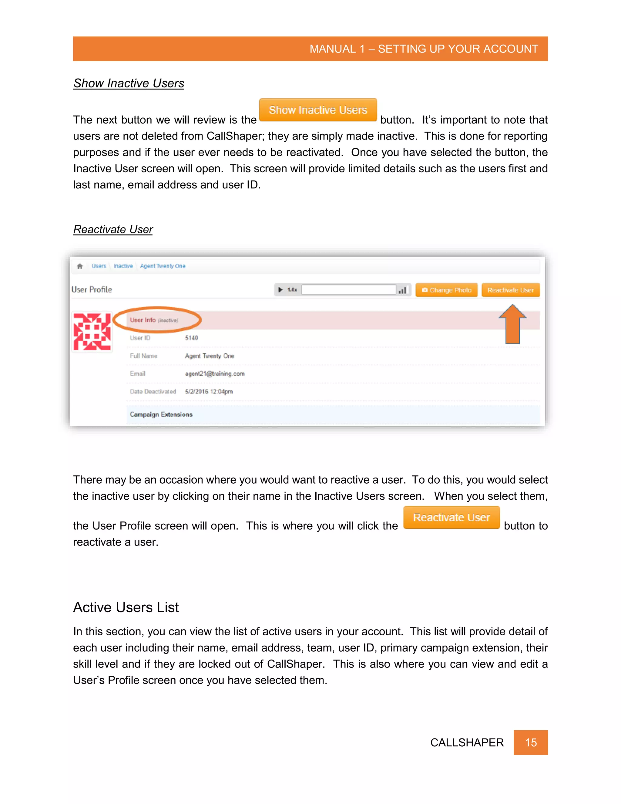 CallShaper Outbound Software Manual 1 - Setting Up your Account | PDF