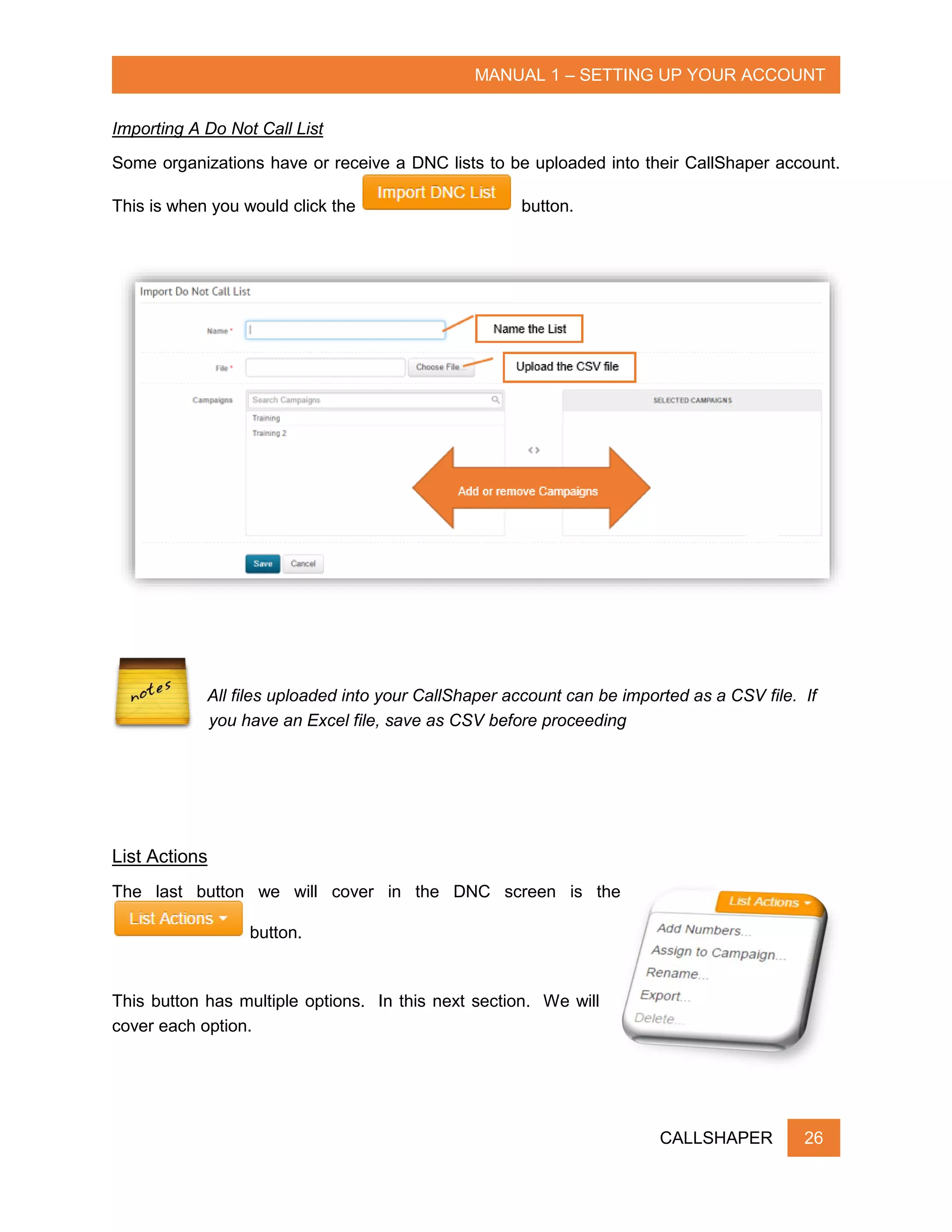 CallShaper Outbound Software Manual 1 - Setting Up your Account | PDF