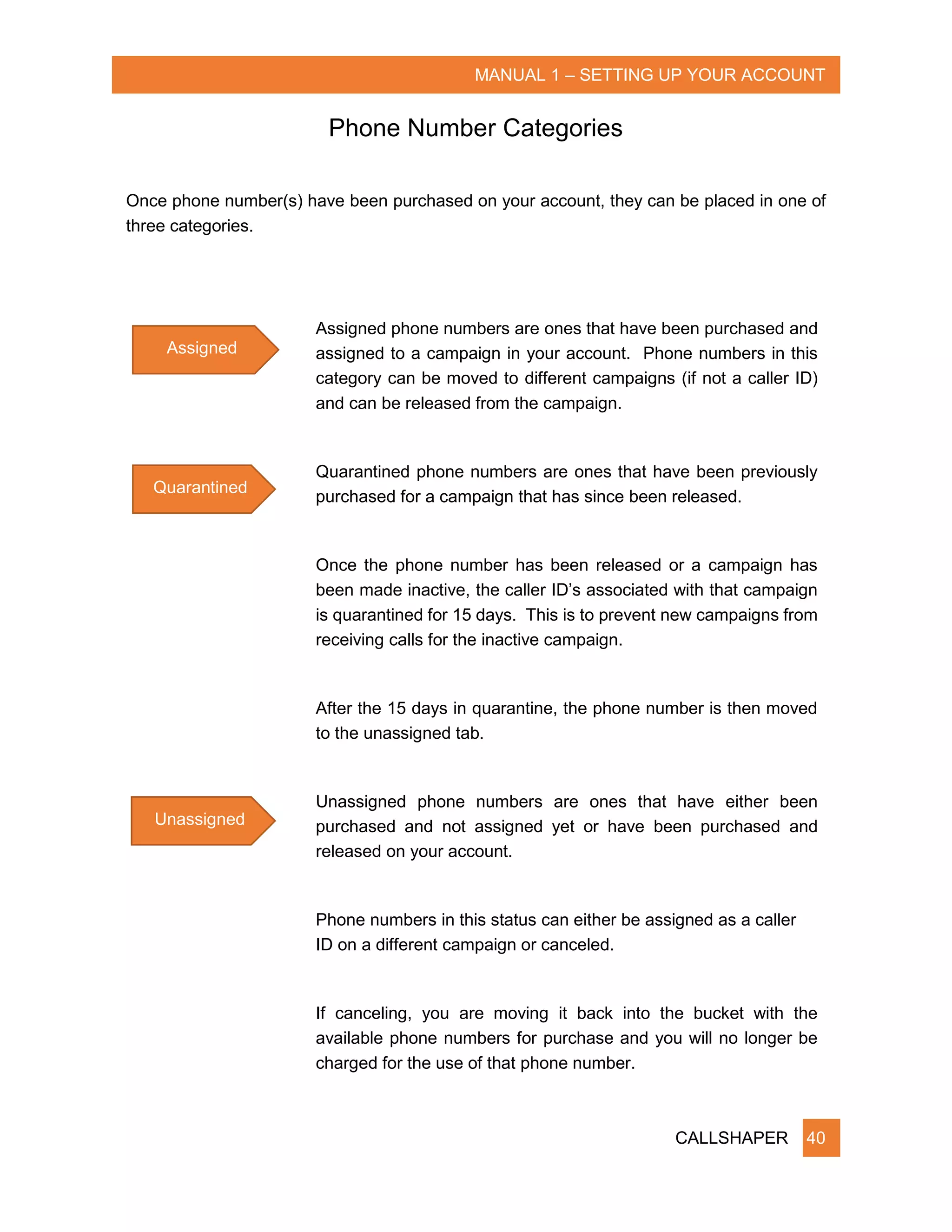 CallShaper Outbound Software Manual 1 - Setting Up your Account | PDF