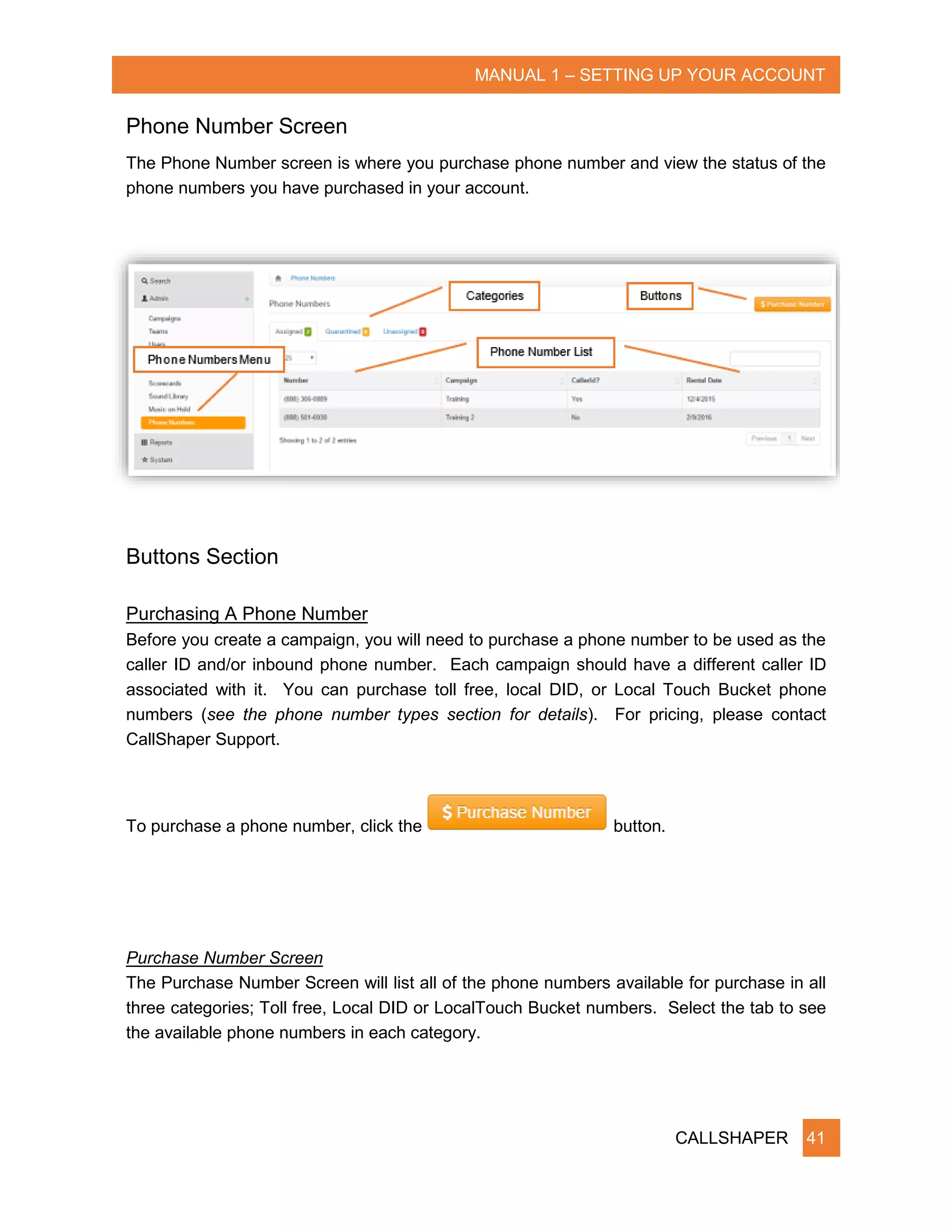 CallShaper Outbound Software Manual 1 - Setting Up your Account | PDF