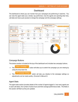 CallShaper Outbound Software Manual 1 - Setting Up your Account | PDF