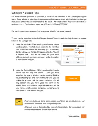 CallShaper Outbound Software Manual 1 - Setting Up your Account | PDF