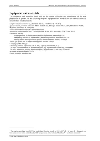 Manual on Basic Semen Analysis | PDF | Infertility | Reproductive Health