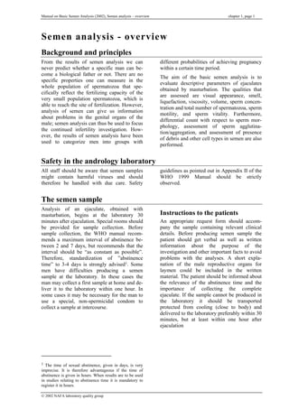 Manual on Basic Semen Analysis | PDF | Infertility | Reproductive Health