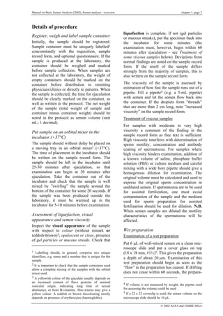 Manual on Basic Semen Analysis | PDF | Infertility | Reproductive Health