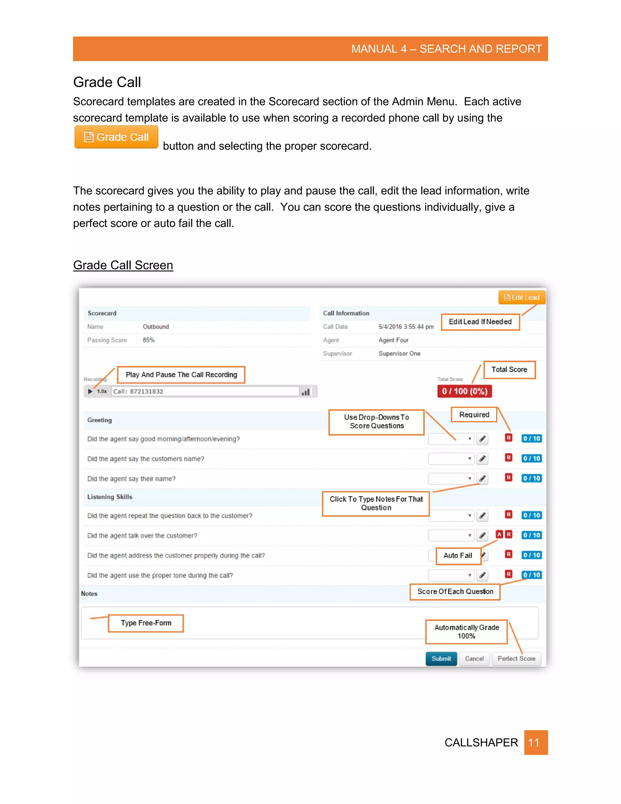 CallShaper Outbound Software Manual 4 Search and Report | PDF