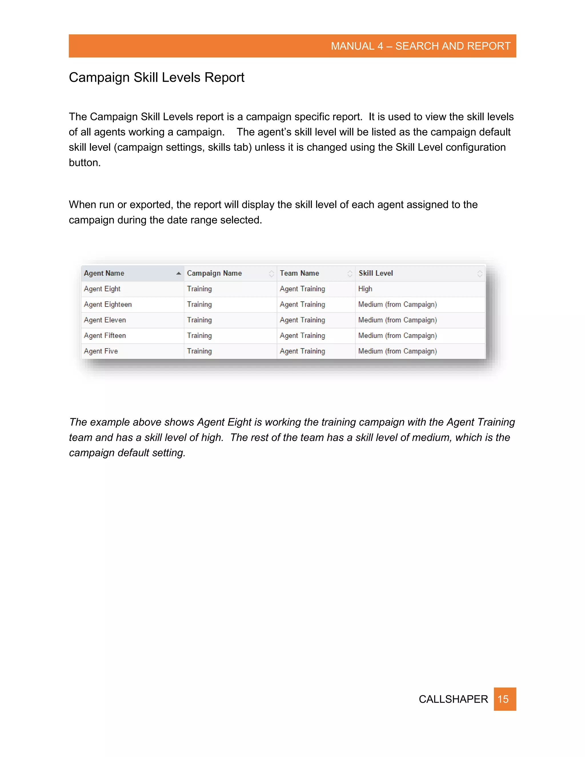 CallShaper Outbound Software Manual 4 Search and Report | PDF