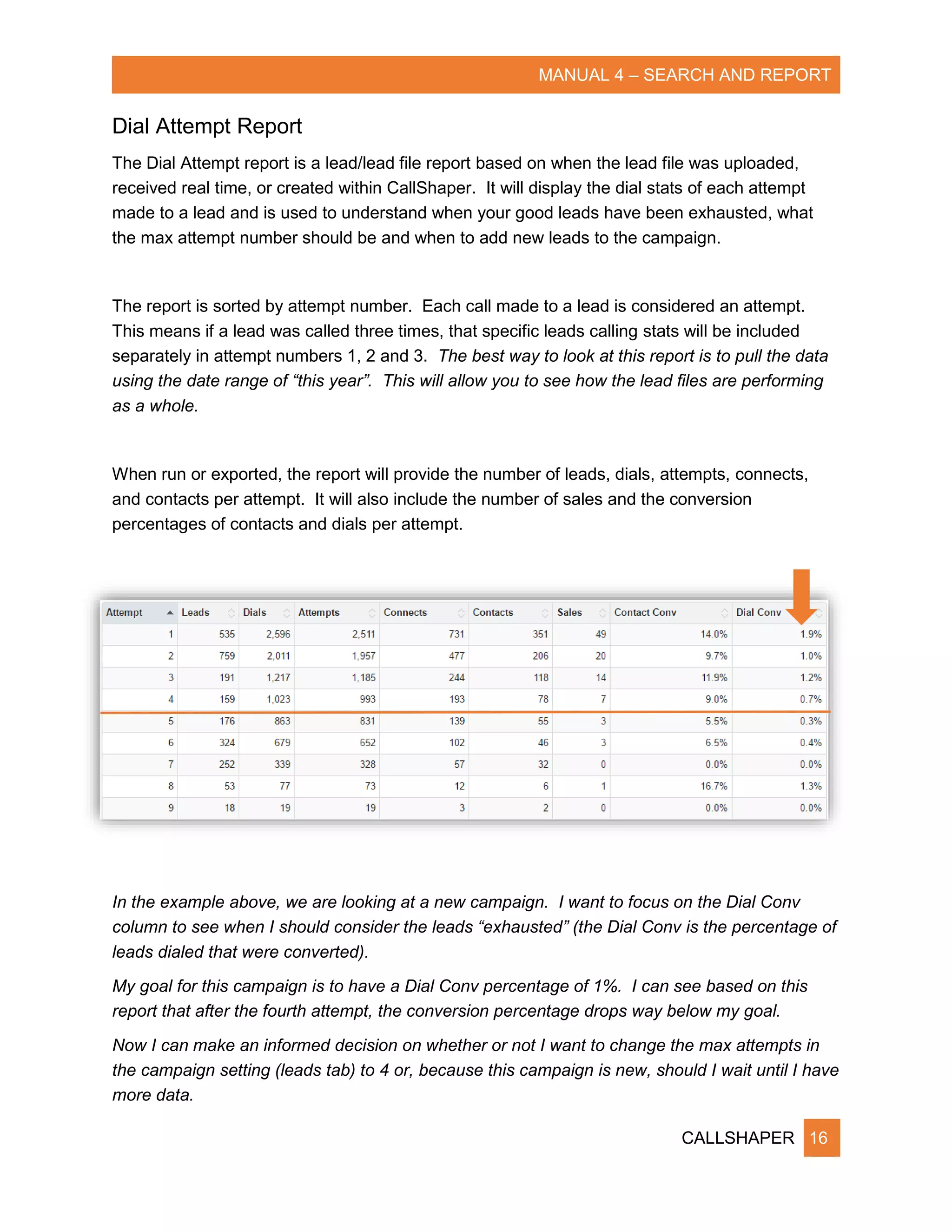 CallShaper Outbound Software Manual 4 Search and Report | PDF