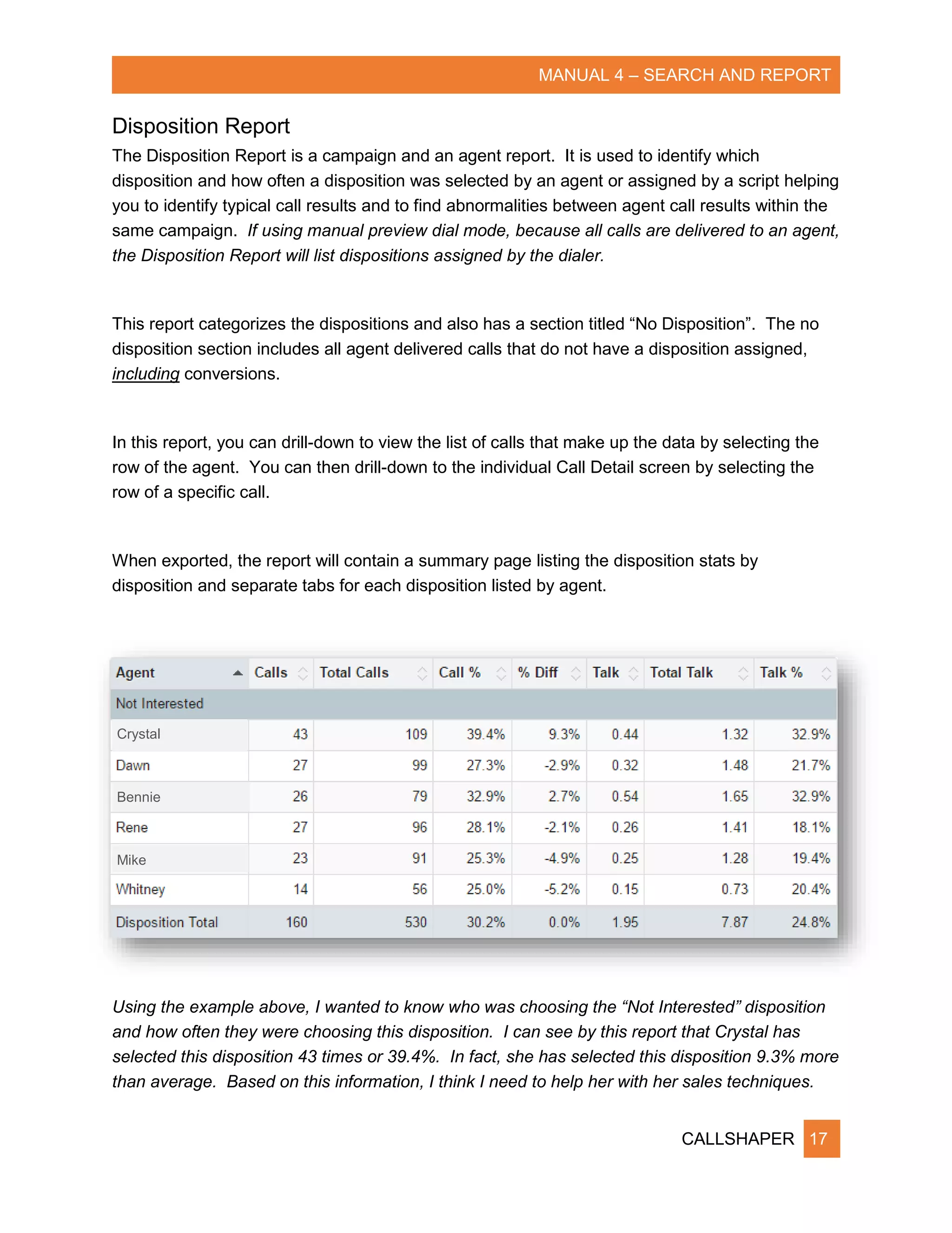 CallShaper Outbound Software Manual 4 Search and Report | PDF