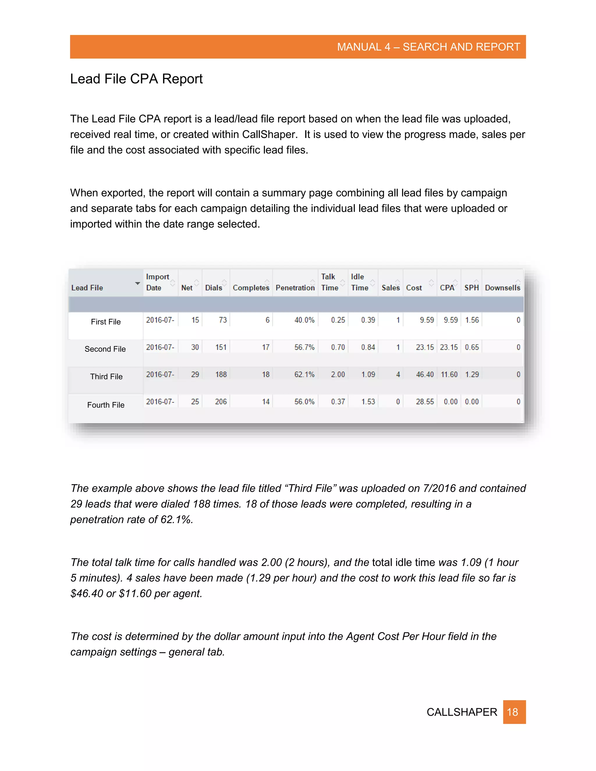 CallShaper Outbound Software Manual 4 Search and Report | PDF