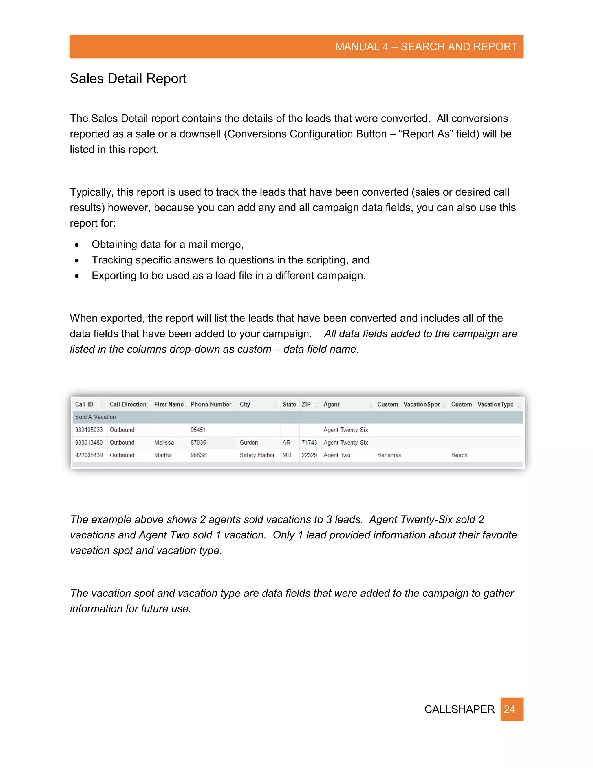 CallShaper Outbound Software Manual 4 Search and Report | PDF