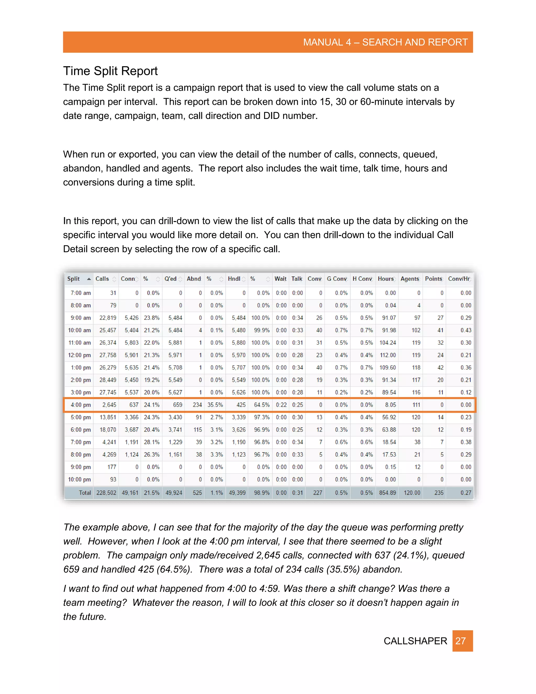 CallShaper Outbound Software Manual 4 Search and Report | PDF