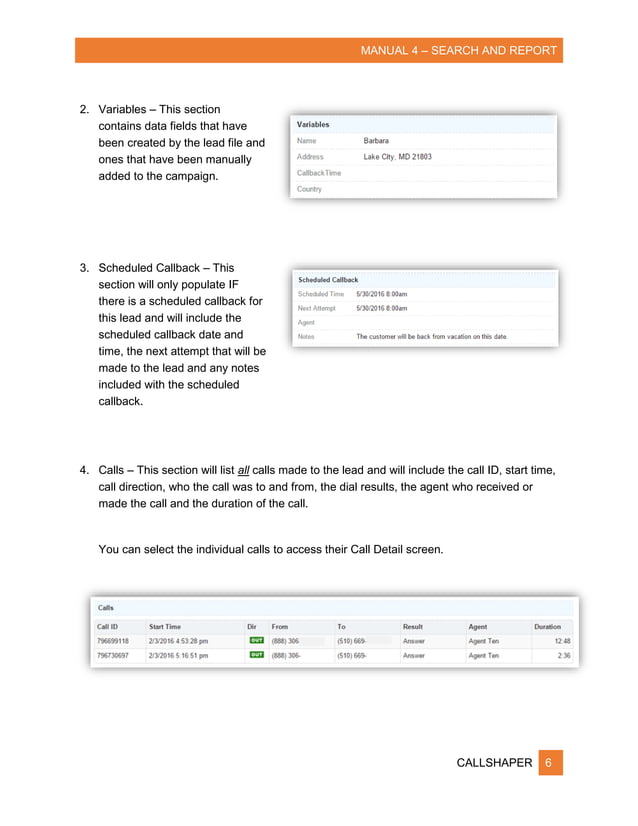 CallShaper Outbound Software Manual 4 Search and Report | PDF ...