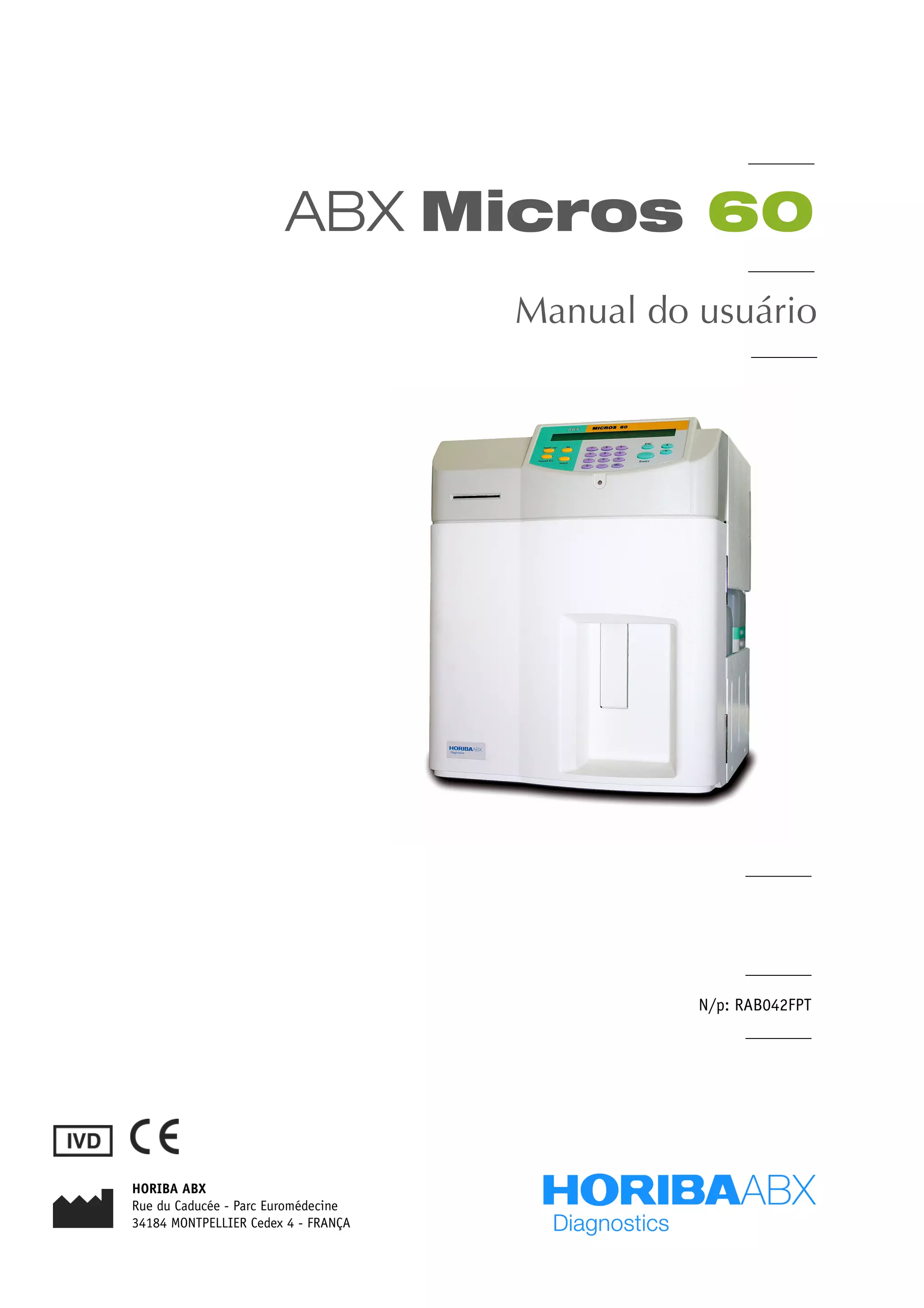 Manual abx micros 60 (em português) | PDF