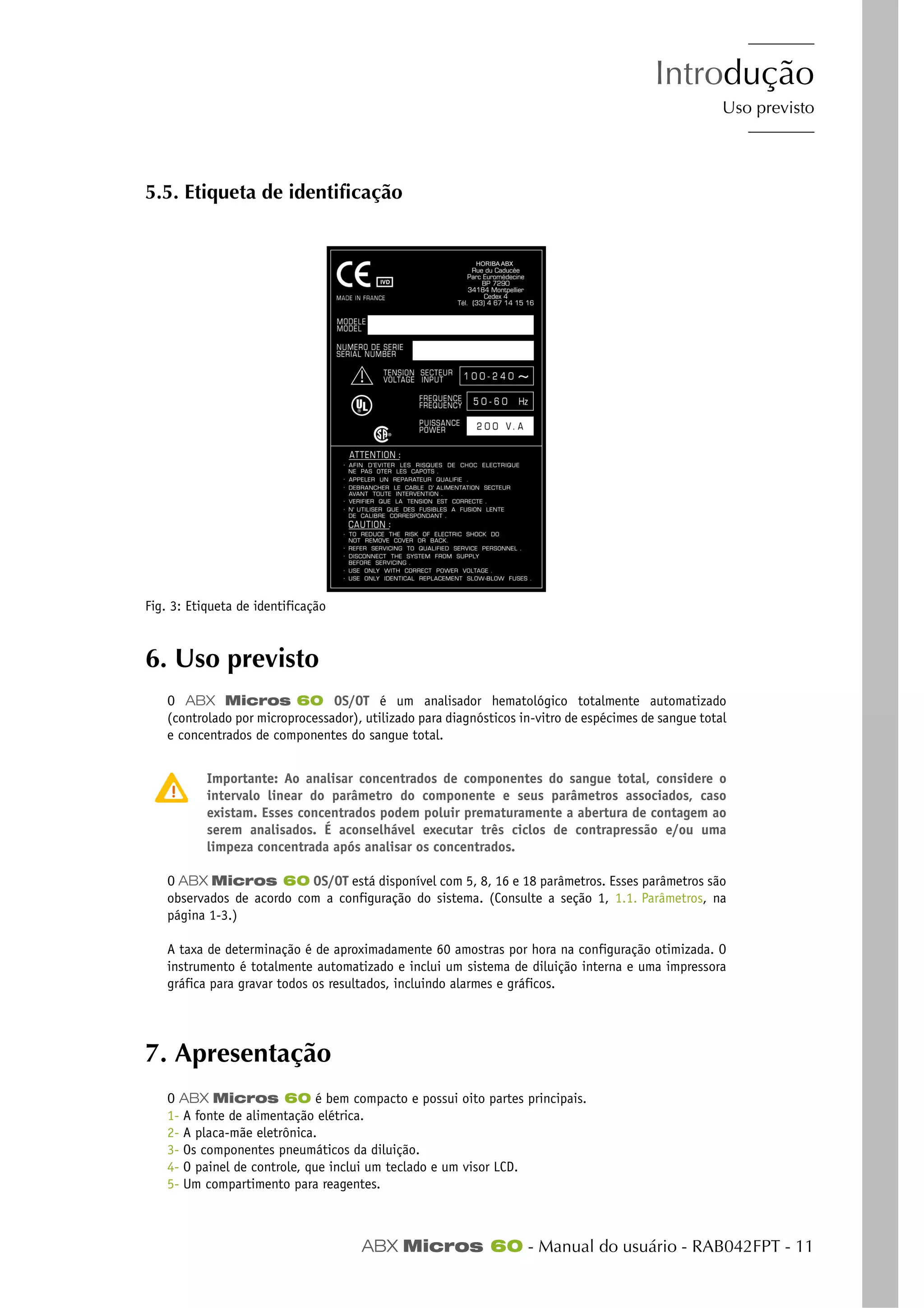 Manual abx micros 60 (em português) | PDF