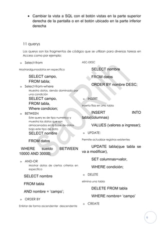 Manual para bases de datos | DOCX