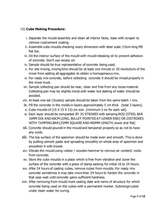 Manual Of Concrete Compression Test | DOCX