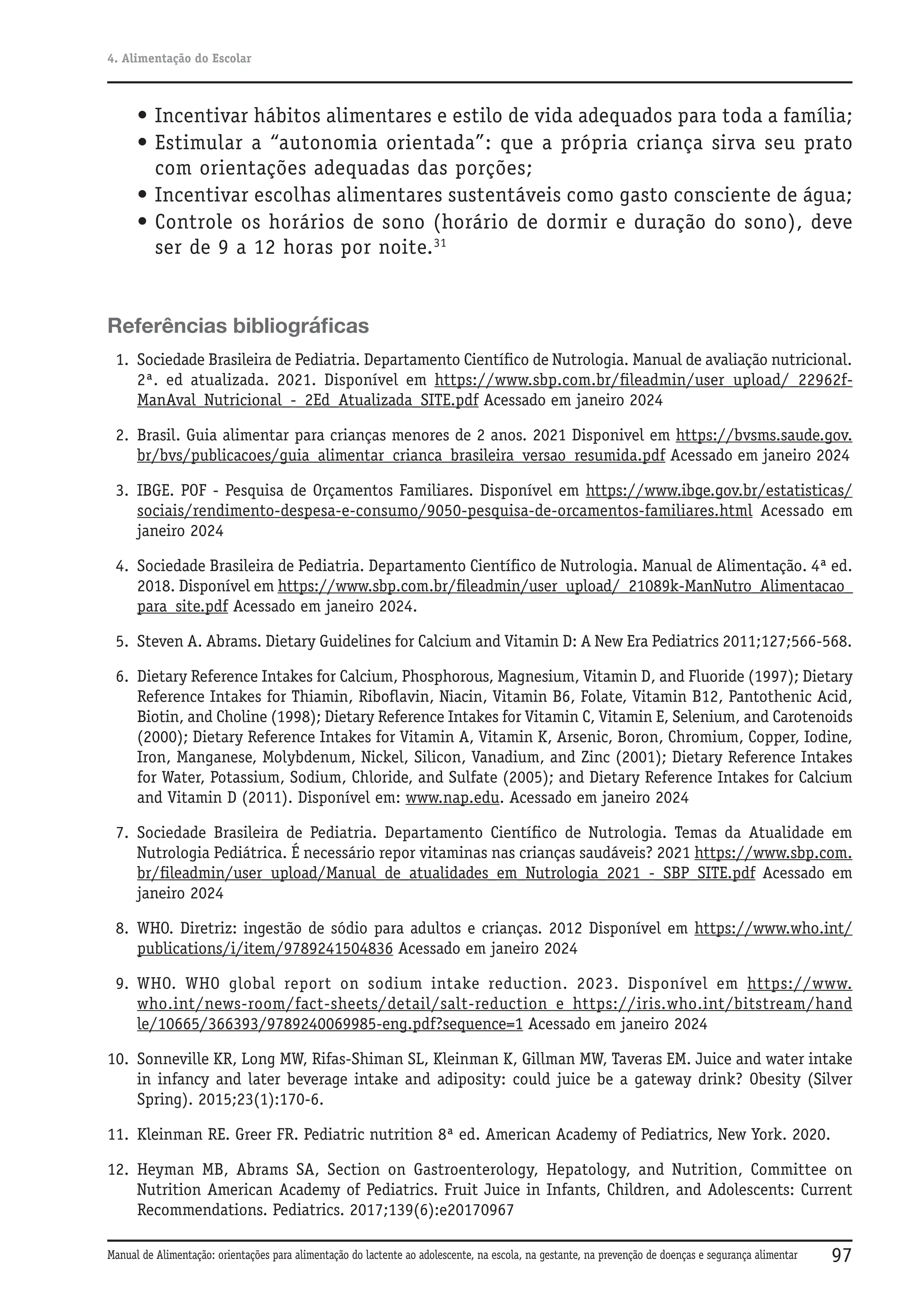 SBP: Manual de Alimentacao & Segurança Alimentar - gestação, lactente ...