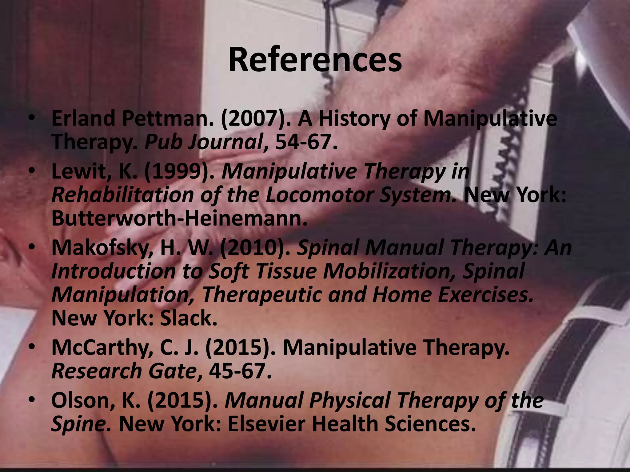 Manual and manipulative therapies | PPTX