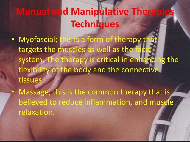 Manual and manipulative therapies | PPTX