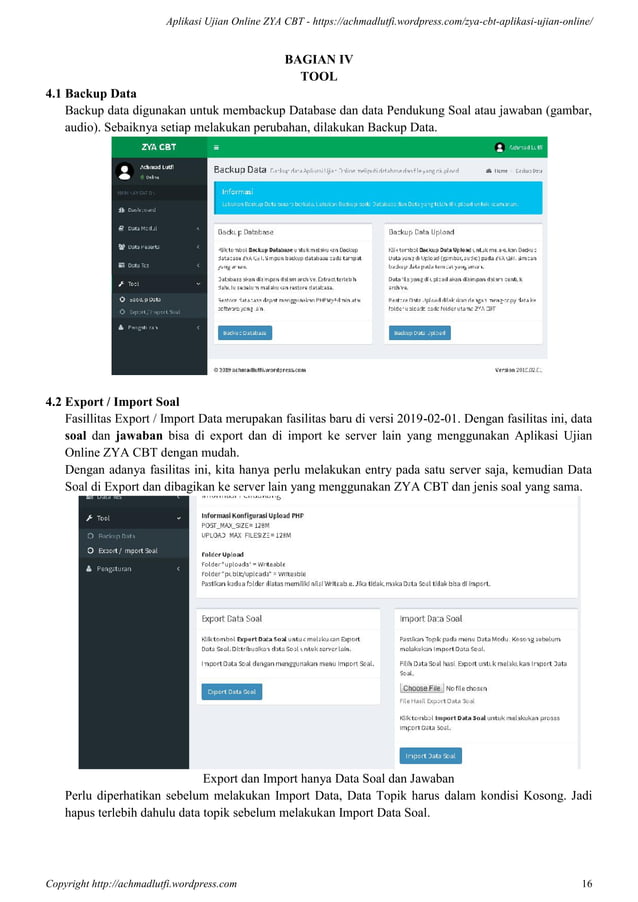 Manual aplikasi ujian online zya cbt - administrator | PDF