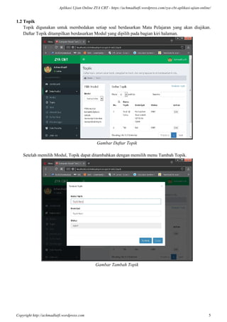 Manual aplikasi ujian online zya cbt - administrator | PDF