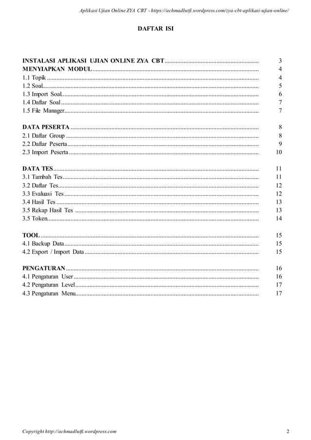 Manual aplikasi ujian online zya cbt public - administrator | PDF