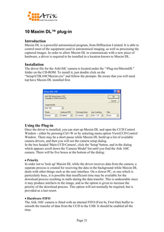 Manual Atik 16 Ic | PDF