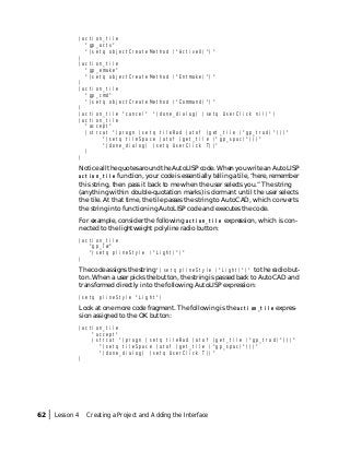 (Manual) auto cad 2000 visual lisp tutorial (autocad) | PDF