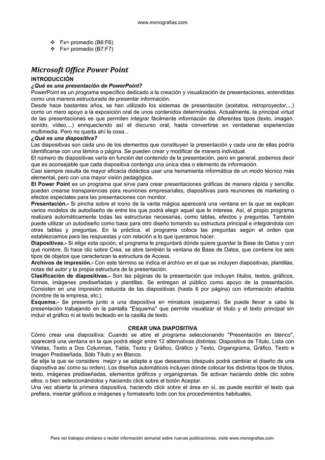 Manual basico de computacion(power point word-excel) | PDF