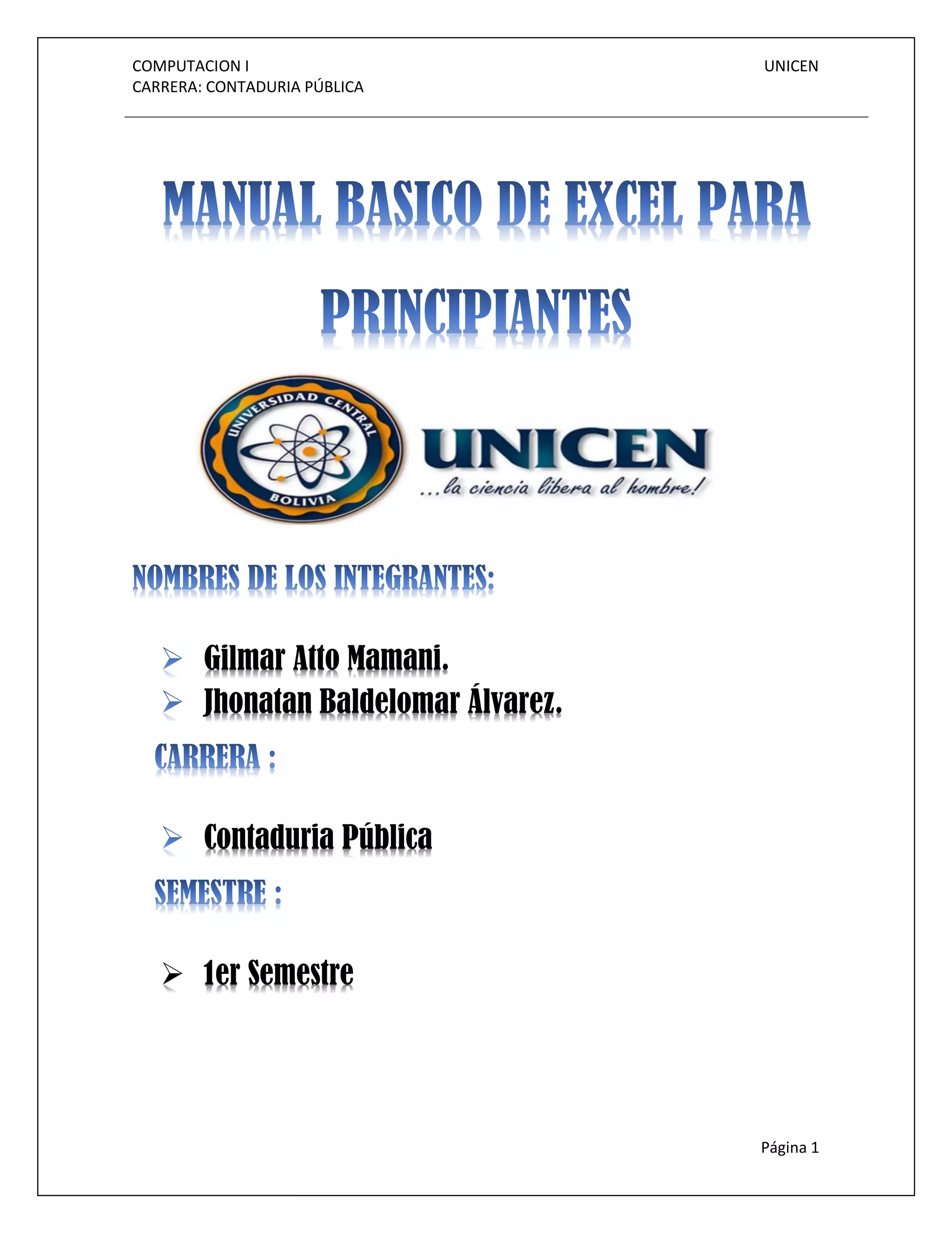 Manual básico de Excel para principiantes - pdf. | PDF