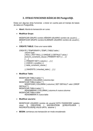 Manual basico de PostgreSQL | PDF