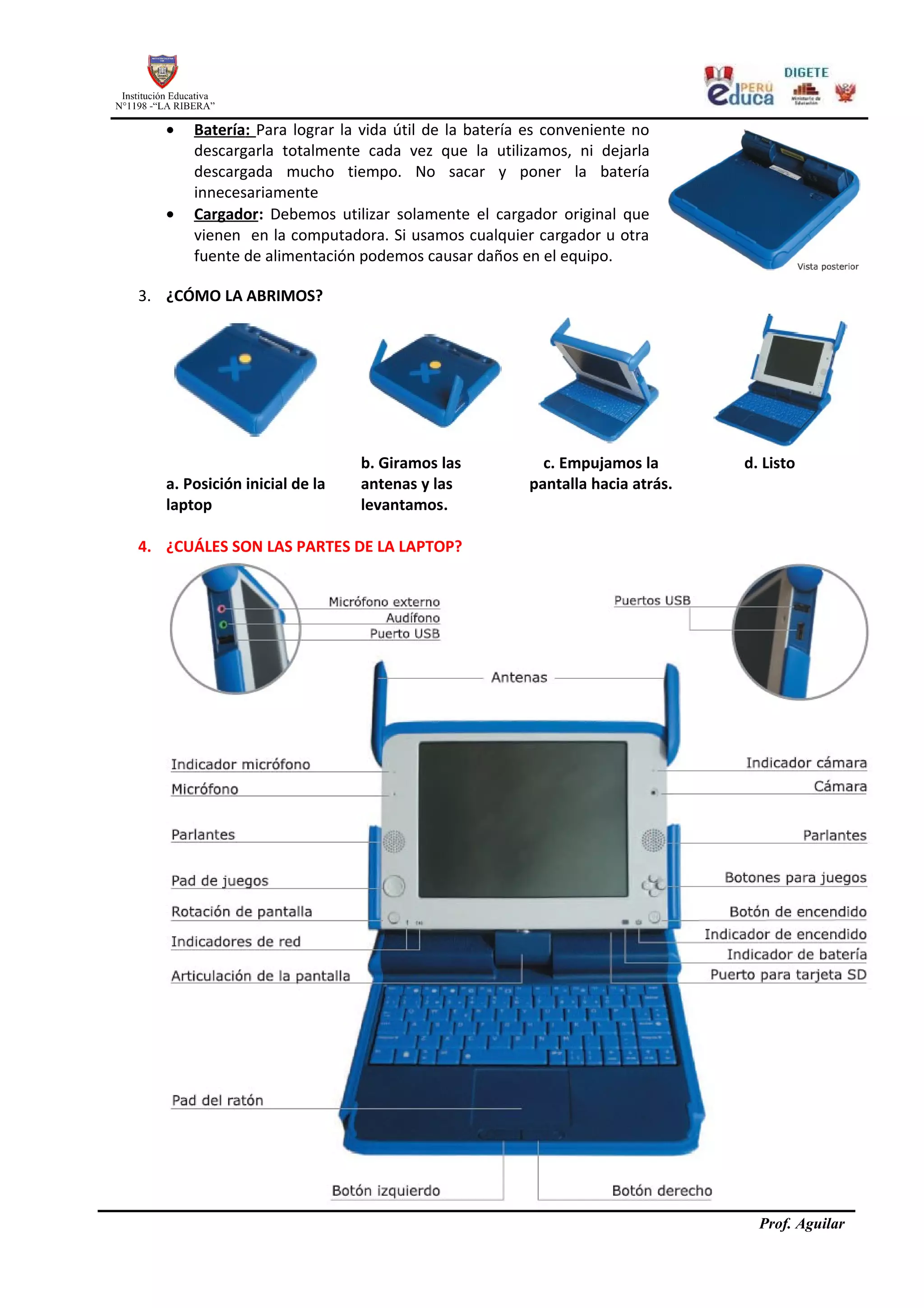 Manual basico laptop xo 1.5 secundaria a color | PDF