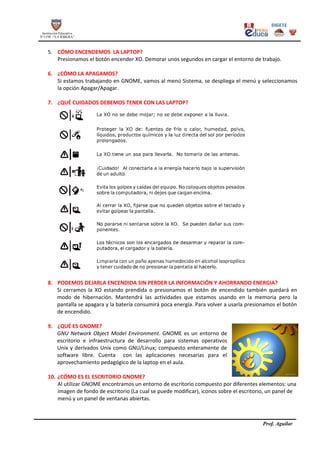 Manual basico laptop xo 1.5 secundaria a color | PDF