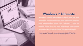 Manual Book Tutorial Instalasi Sistem Operasi Windows 7 Ultimate | PDF