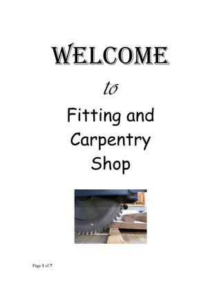 Manual carpentry & fitting shop 1st yr | PDF