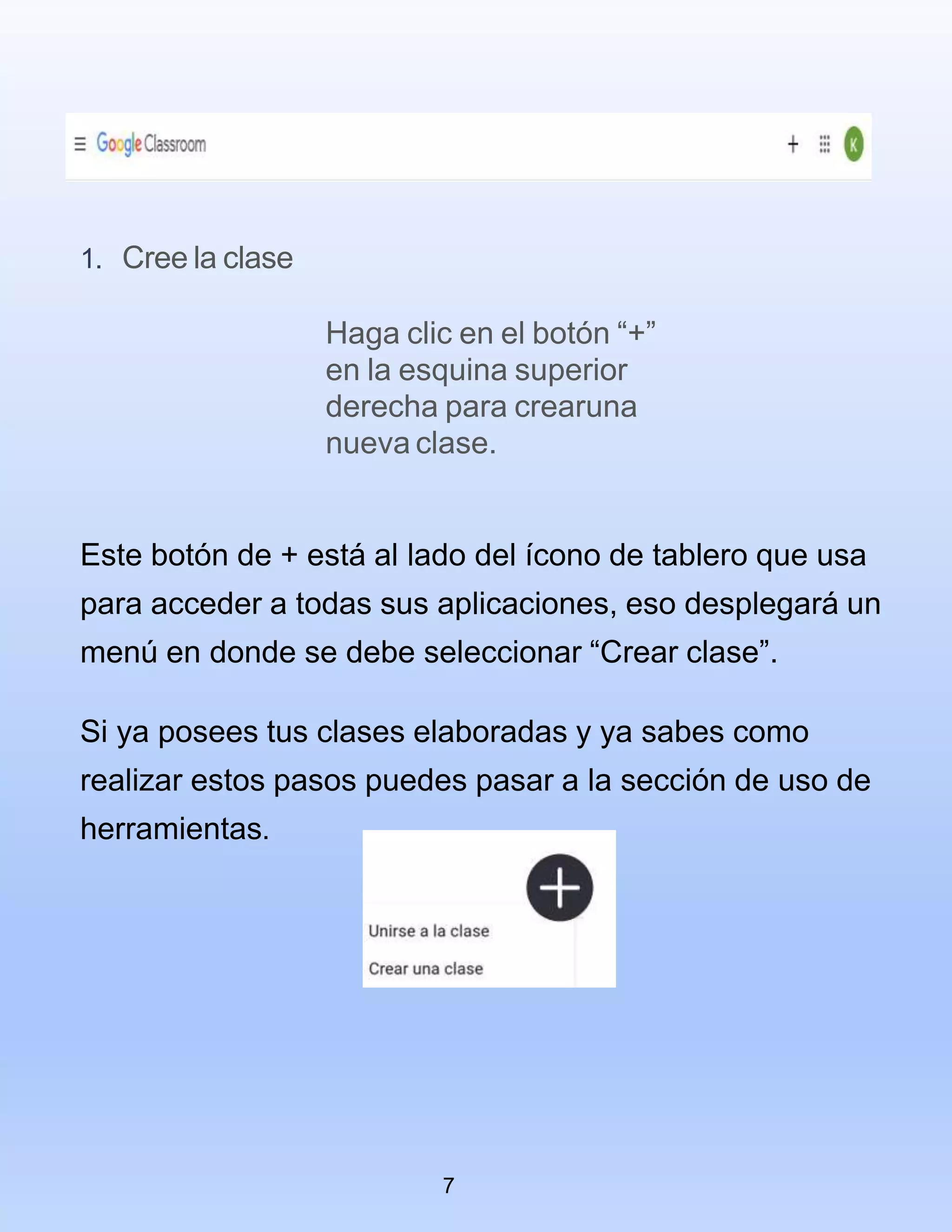 Manual Classroom. Cómo crear una clase | PPTX