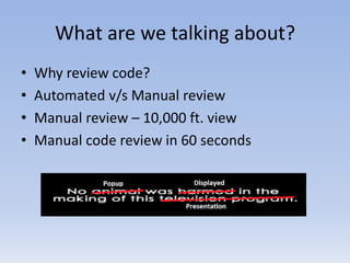 Manual Code Review | PPT
