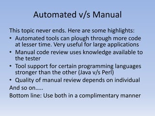 Manual Code Review | PPT