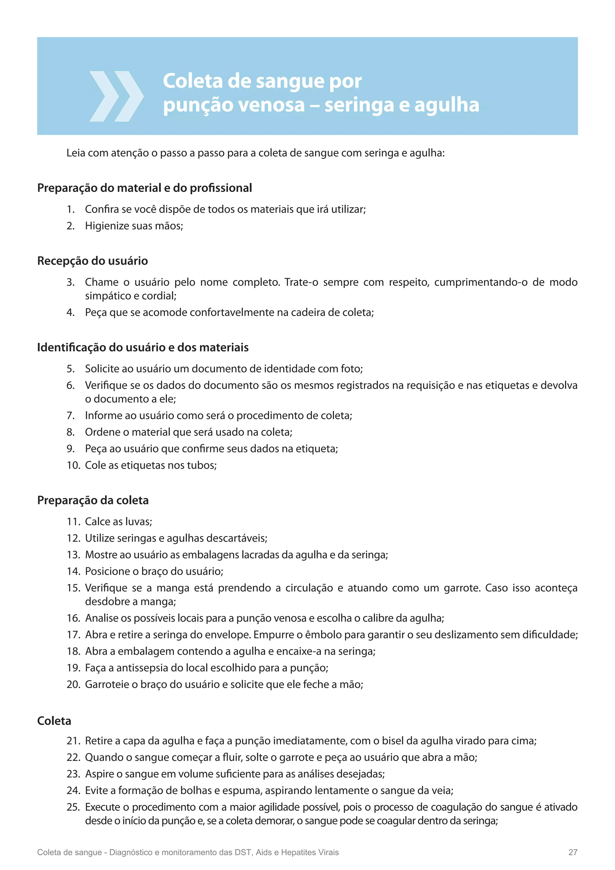 Manual coleta de sangue | PDF