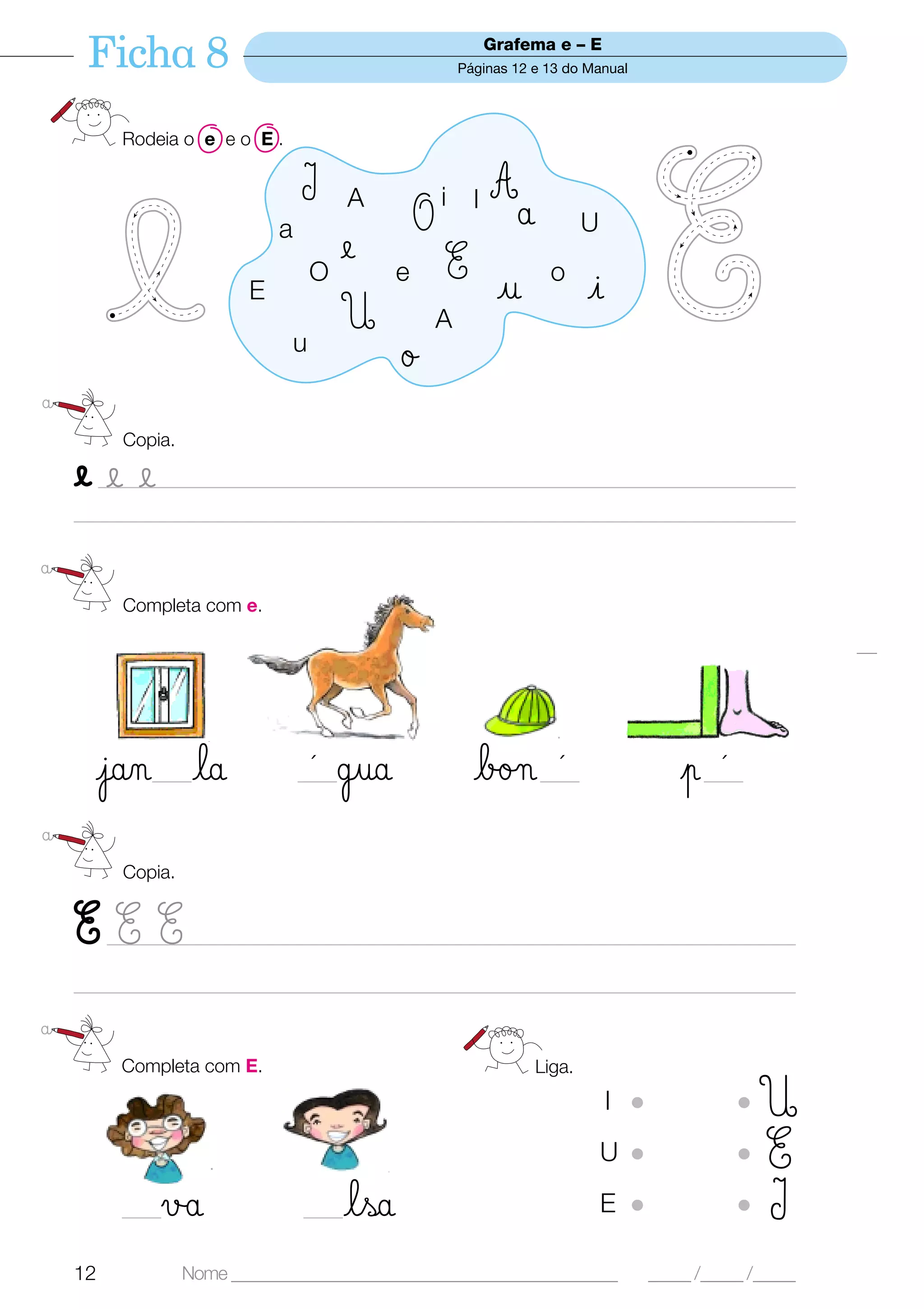 Manual com fichas de ditongos, vogais, consoantes | PDF