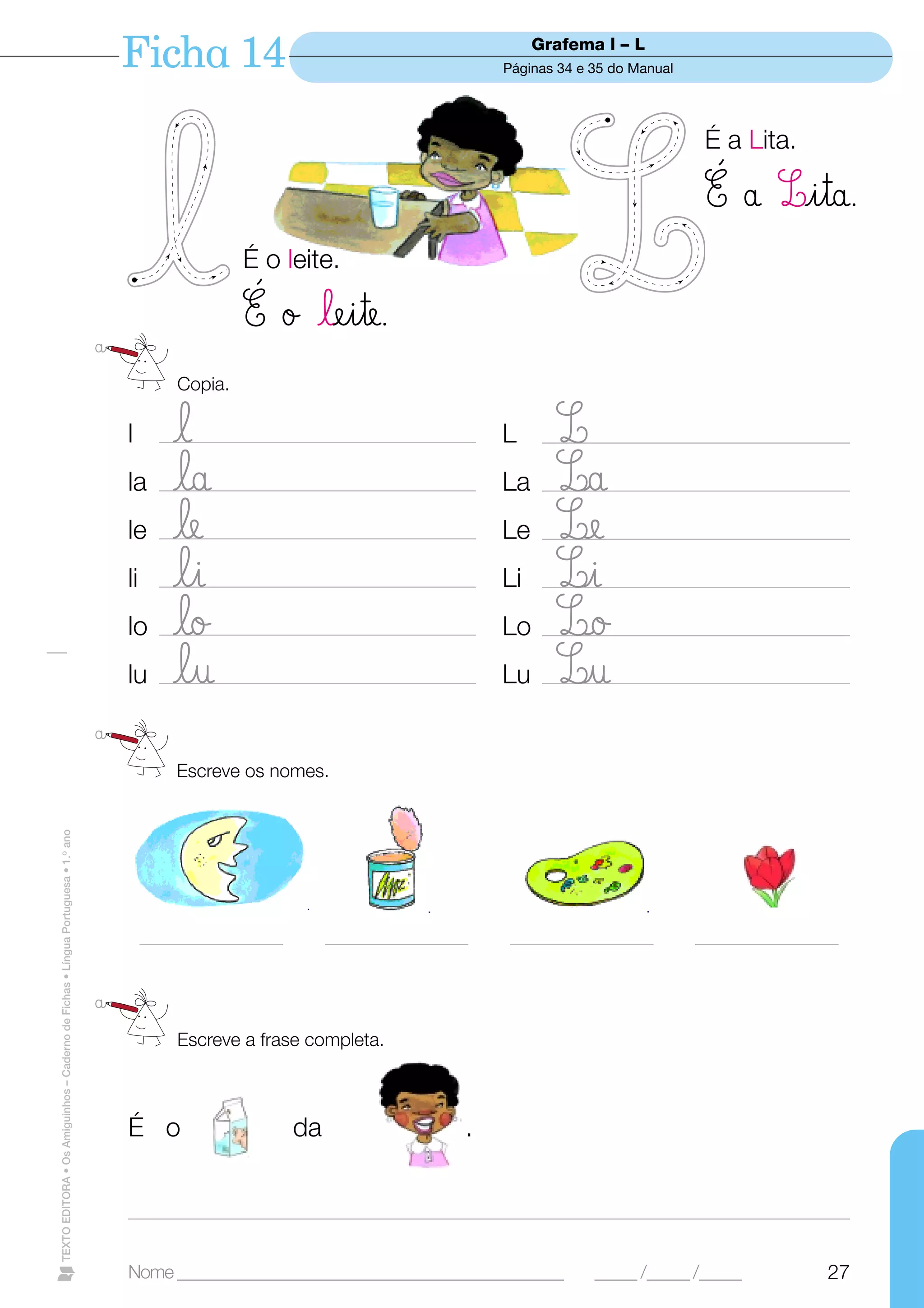 Manual com fichas de ditongos, vogais, consoantes | PDF