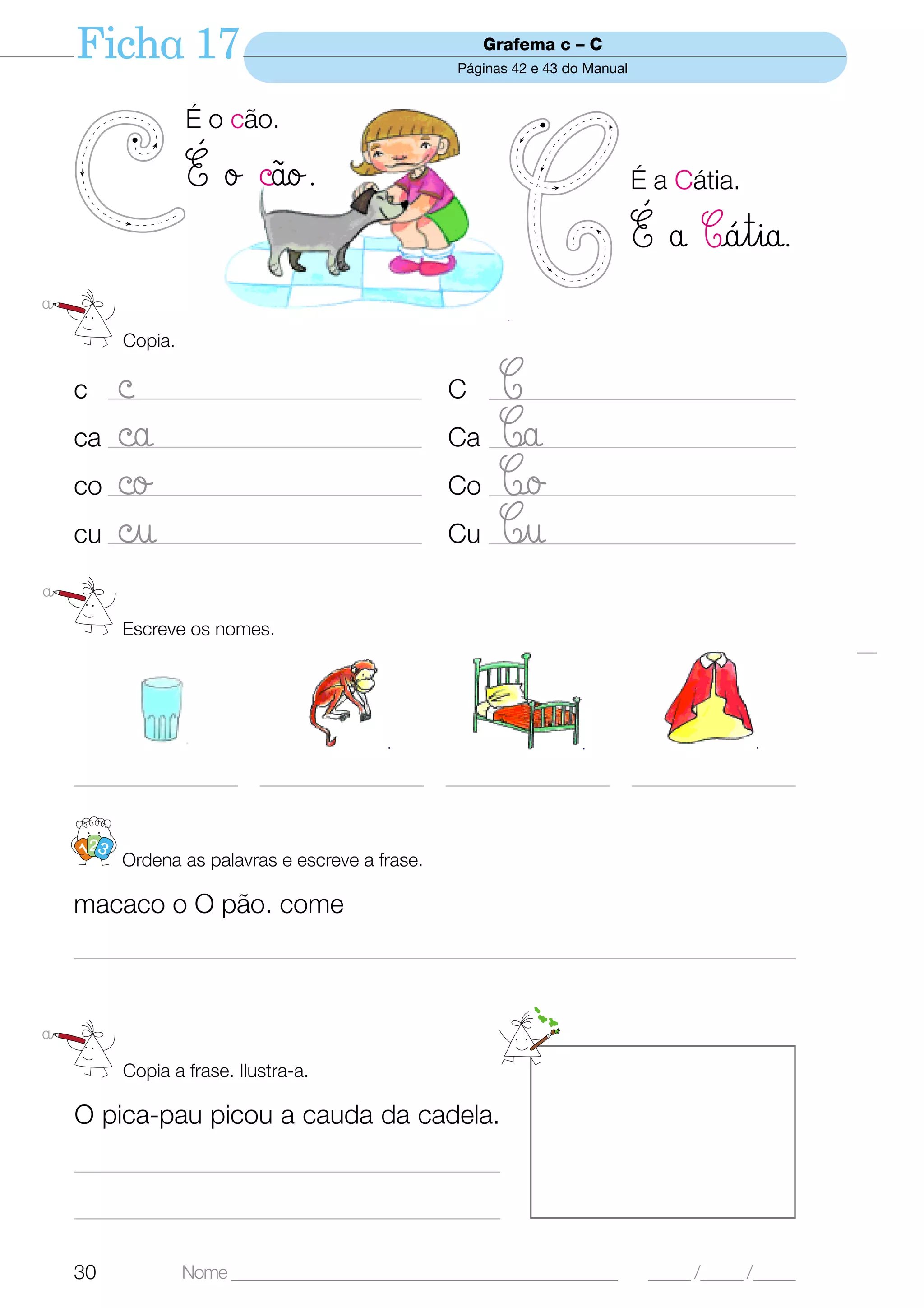 Manual com fichas de ditongos, vogais, consoantes | PDF