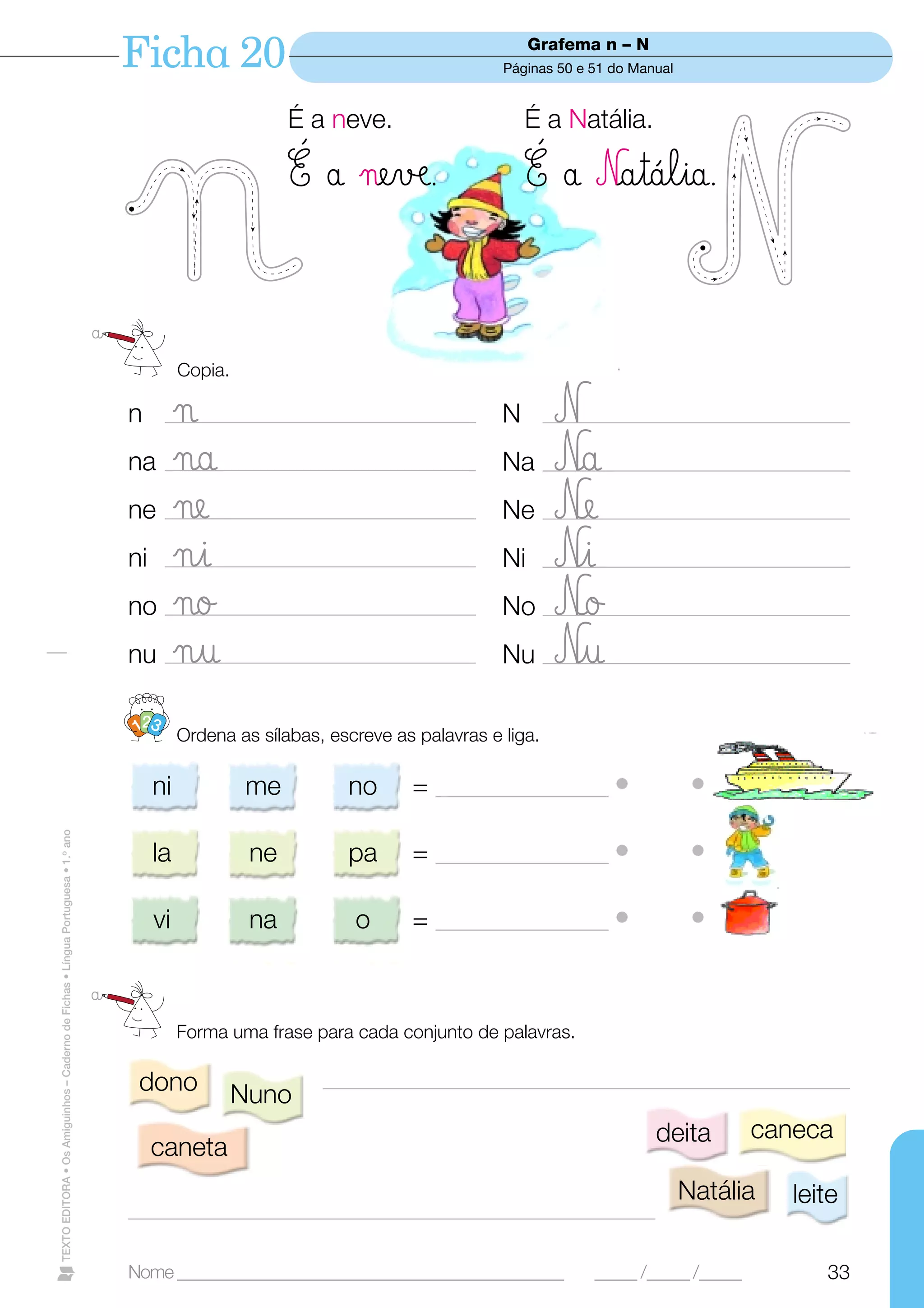 Manual com fichas de ditongos, vogais, consoantes | PDF
