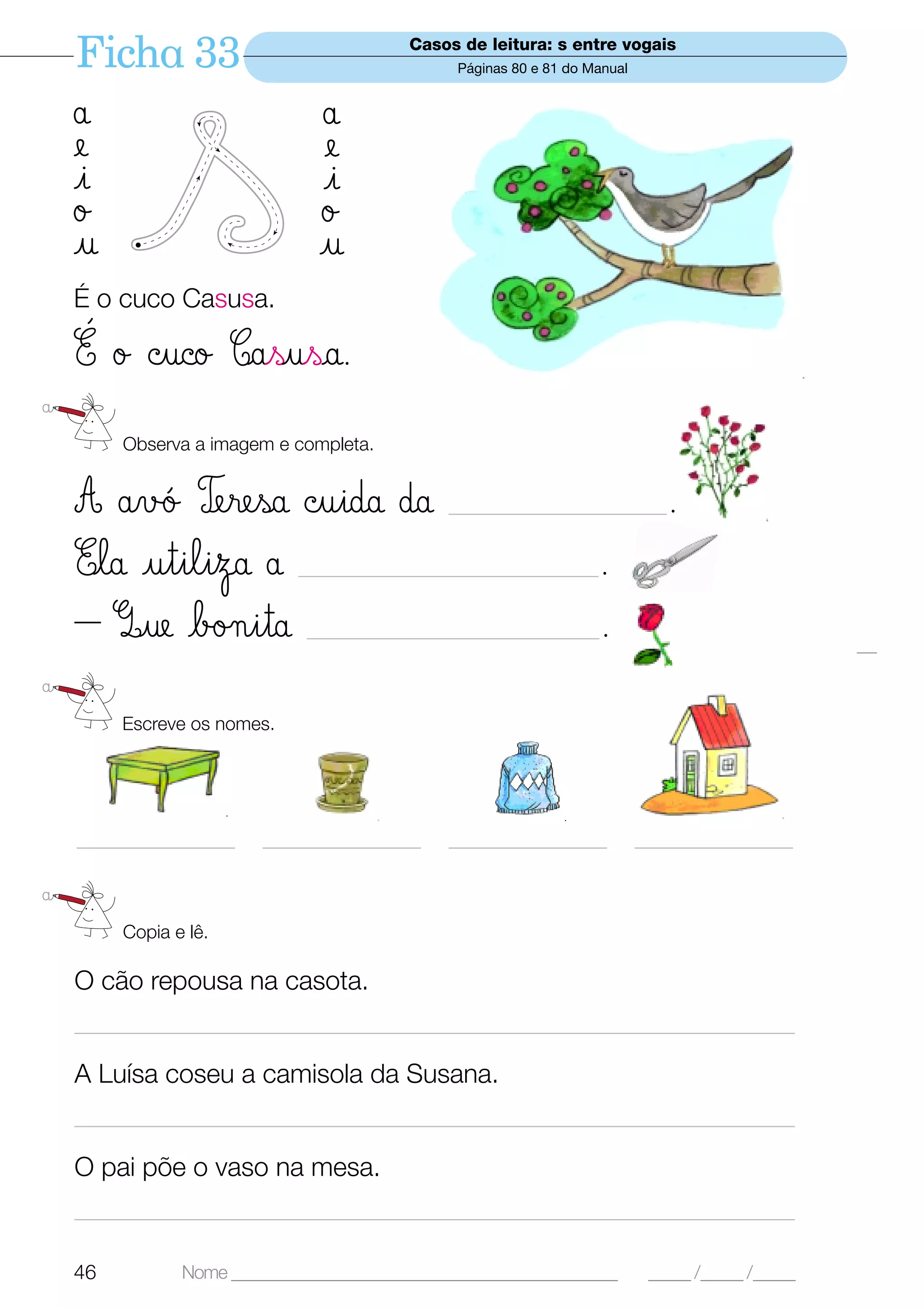 Manual com fichas de ditongos, vogais, consoantes | PDF