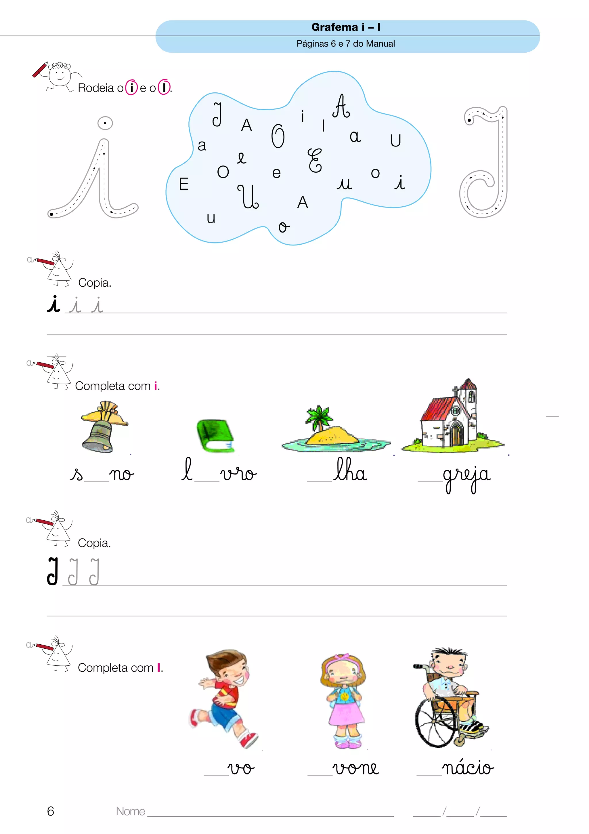 Manual com fichas de ditongos, vogais, consoantes | PDF