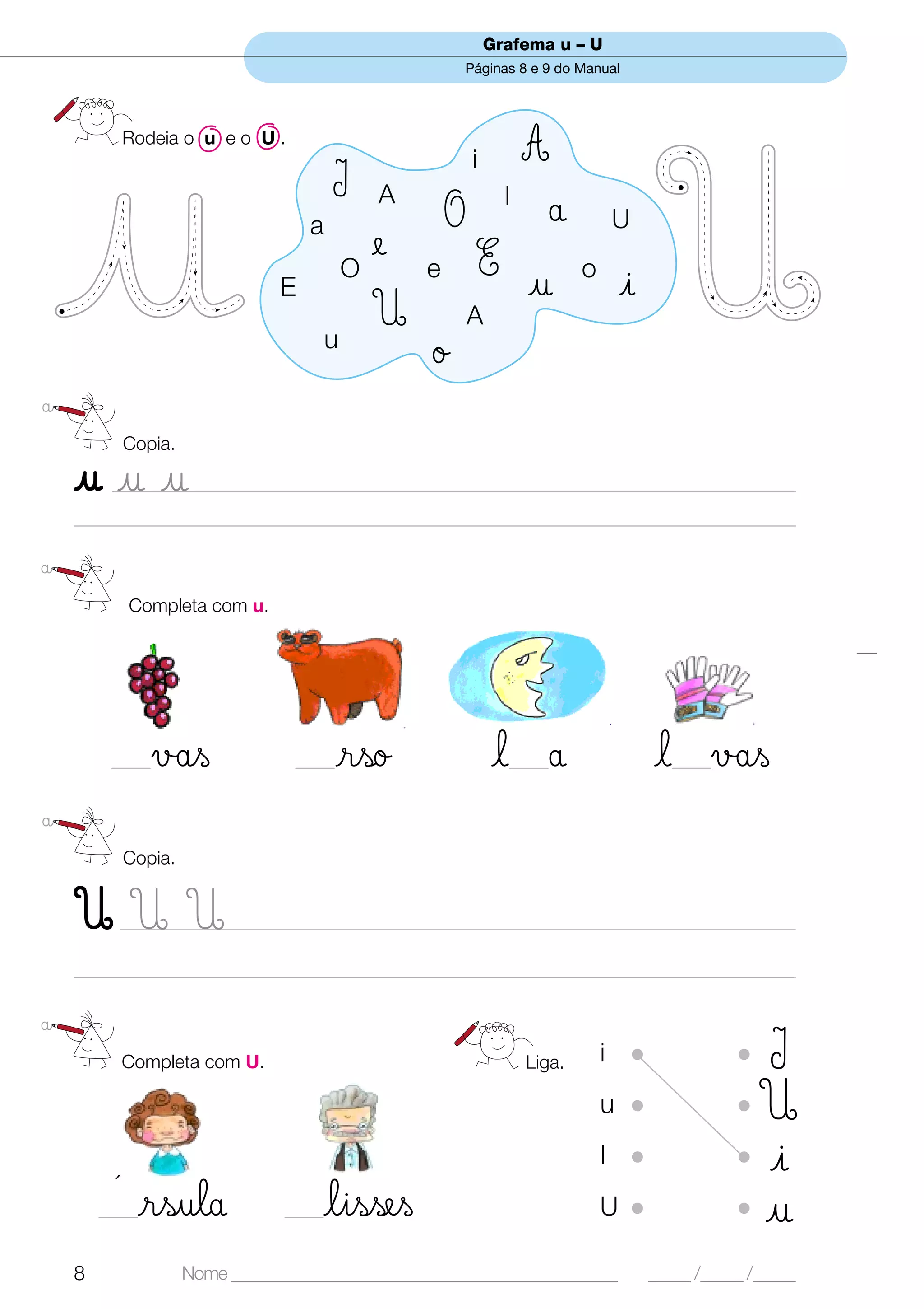 Manual com fichas de ditongos, vogais, consoantes | PDF