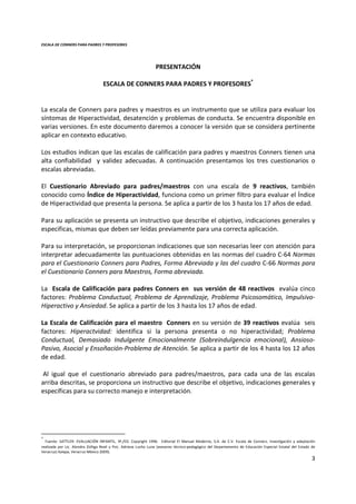 manual conners manual completo para interpretacion | PDF