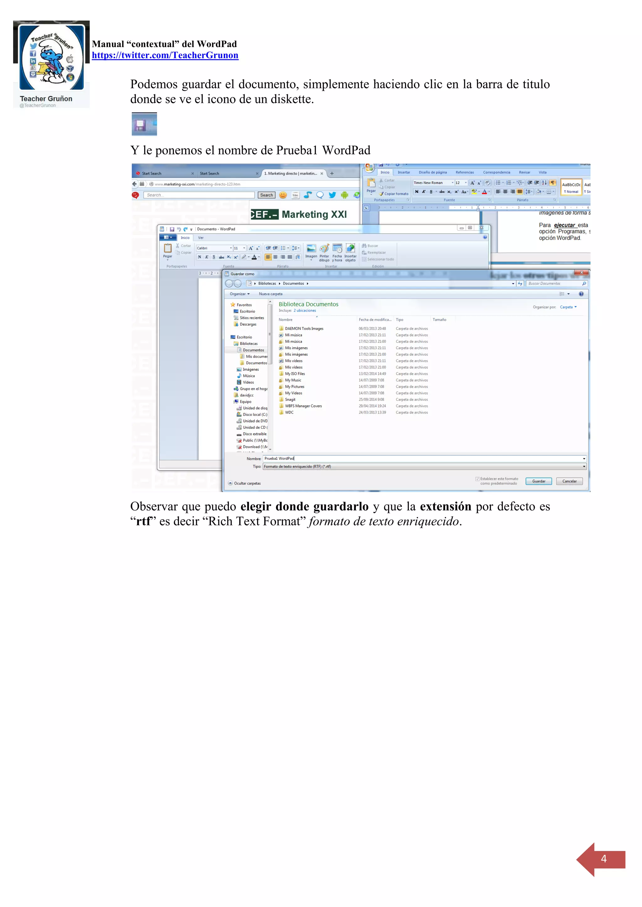 Manual contextual word pad. Practico | PDF
