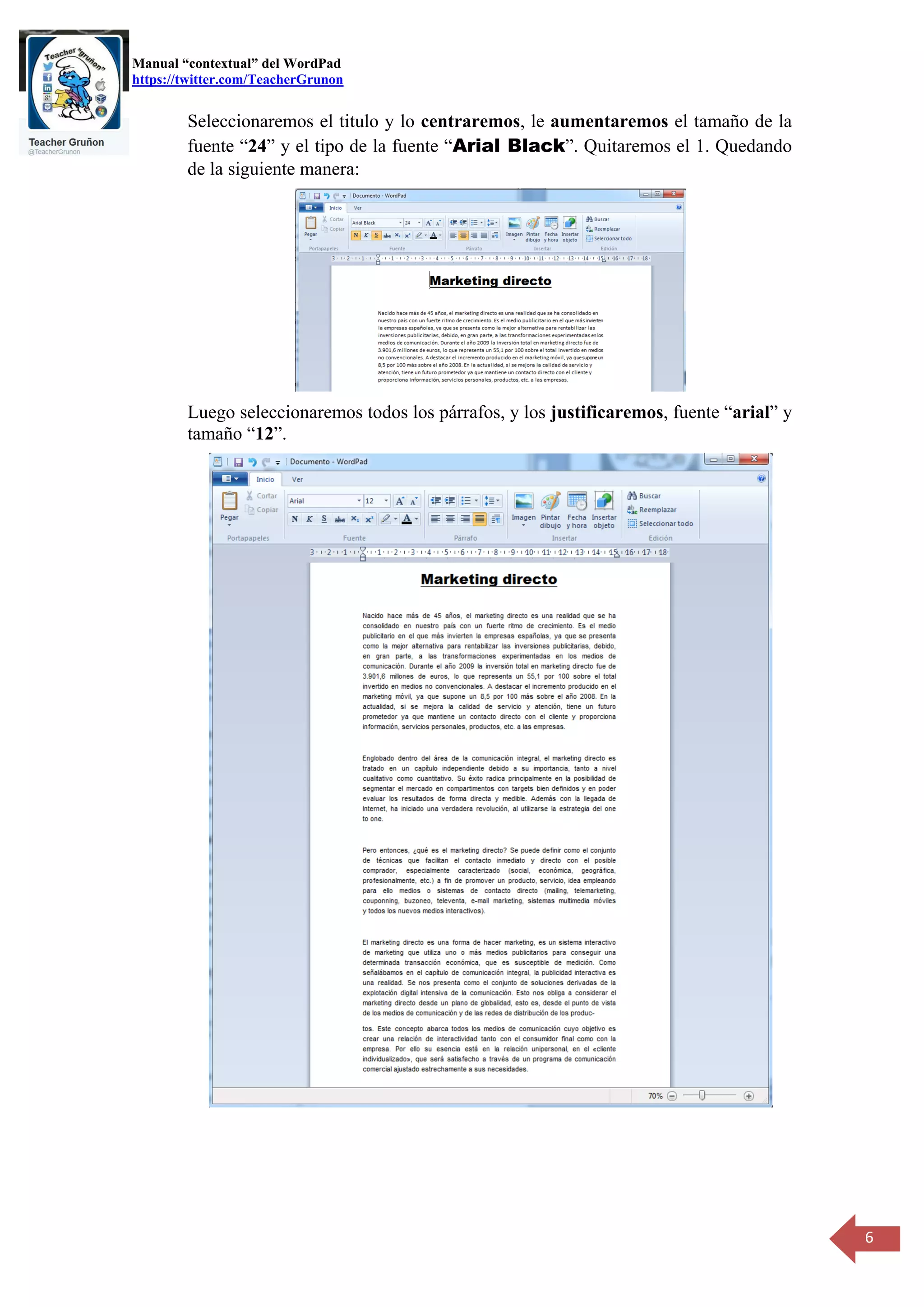 Manual contextual word pad. Practico | PDF
